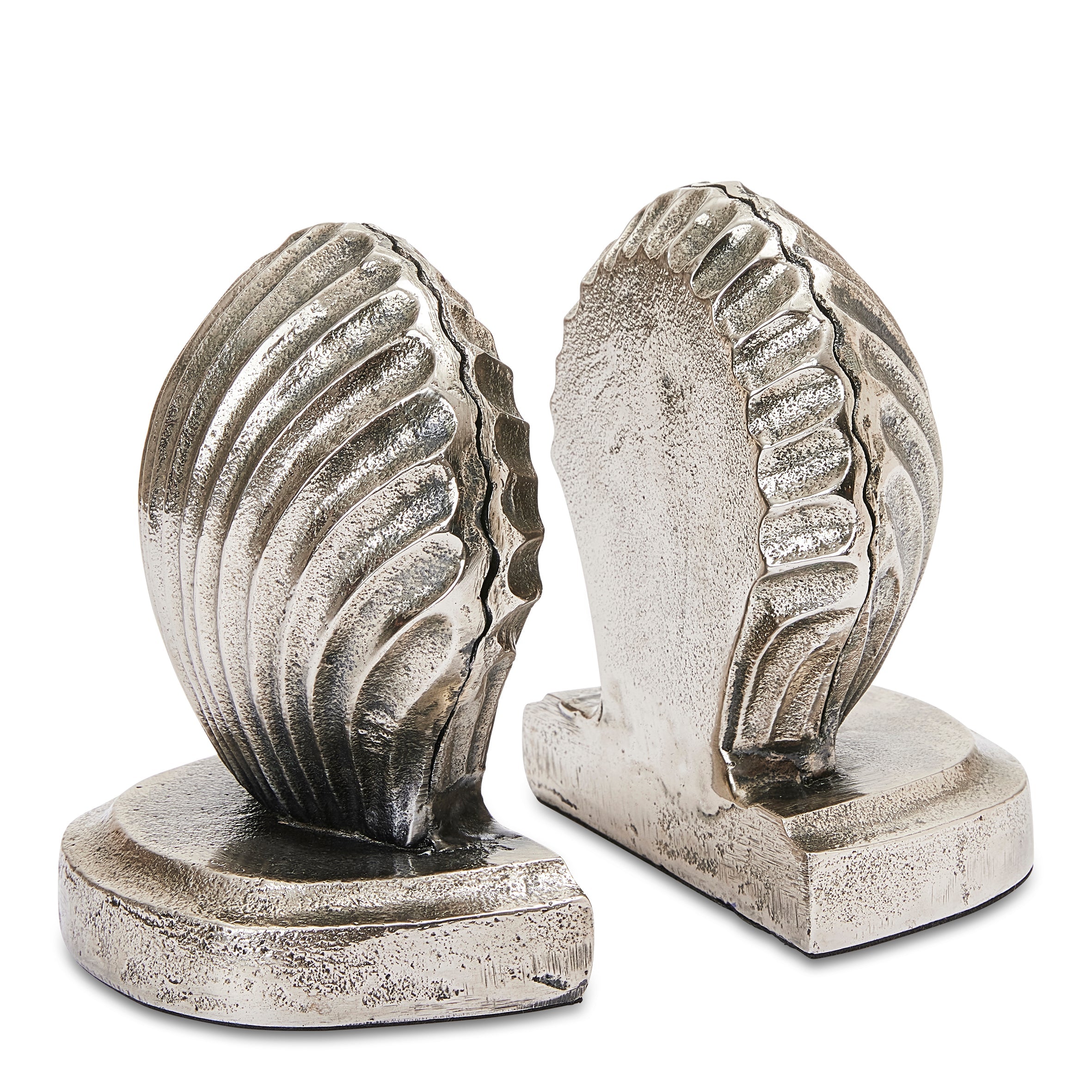 Scallop Shell Silver Bookend Set | Madras Link